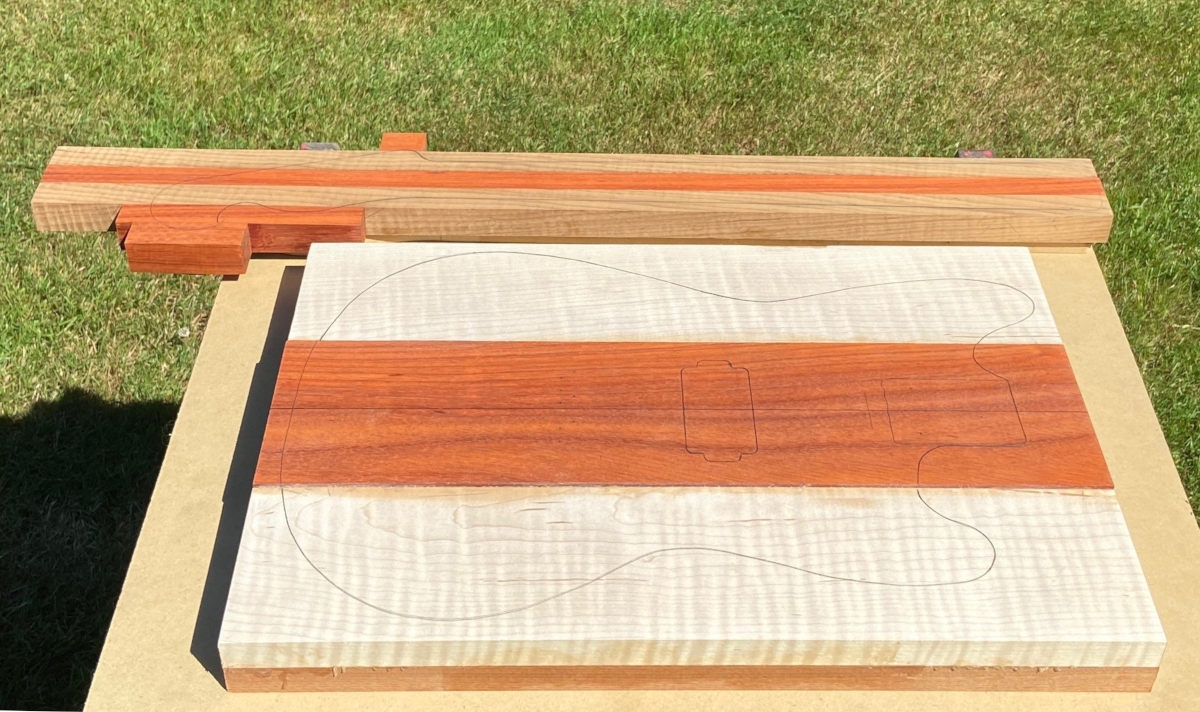 Wood + clamps: Otter Custom Electric Guitar - Cascade Mountain Woodworking